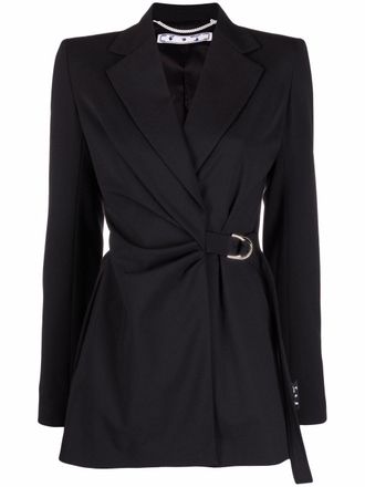 Off-white blazer D-ring &agrave; fermeture &agrave; boucle - Noir
