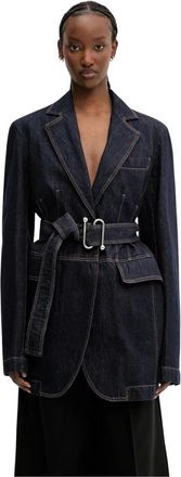 Sportmax Femme, Vestes, Bleu, Taille: 46 FR Blazer en jean Domino