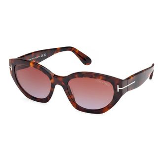 Tom Ford Femme, Accessoires, Brun, Taille: 55 MM Havana Foncé Lunettes de Soleil Marron Ombré