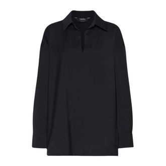 Max Mara Bluse aus reiner Schurwolle - - Blouses & Shirts - Damen - Blau - L