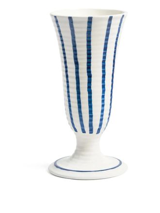 &k Amsterdam vase &agrave; rayures (13 cm x 25,5 cm) - Blanc