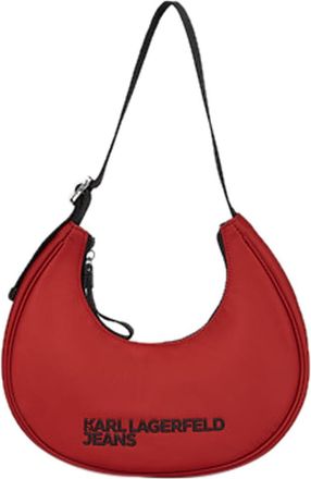 Karl Lagerfeld WomenS, Essential Nylon Moon Bag, Pompeian Red, One size