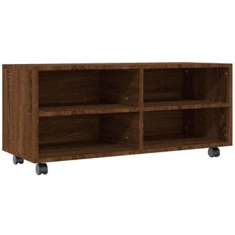 vidaXL Vidaxl - Meuble tv sur roulettes Ch&ecirc;ne marron 90x35x35cm Bois ing&eacute;nierie
