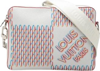 Louis Vuitton Pre-owned Trio Messenger Damier Giant Spray Sac bandouli&egrave;re - Femme - Pre-owned - Blanc - Taille: ONE Size