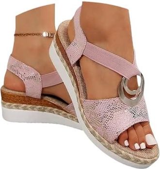 Generic Sandales avec soutien de la vo&ucirc;te plantaire pour femme, sandales orthop&eacute;diques confortables &agrave; plateforme compens&eacute;e, chaussures d&eacute;t&eacute; &agrave; bout ouvert et s