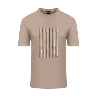HUGO BOSS Homme, Tops, Beige, Taille: XL T-shirt Regular Fit en Coton Merceris&eacute;