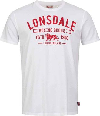 Lonsdale Mens PAPIGOE T-Shirt, White/Red, 3XL