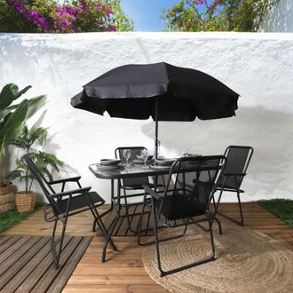 The Home Deco Factory Table De Jardin 4 Chaises Parasol