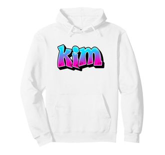 BDAZ Kim Graffiti Personalisierter Name Blau Rosa Frauen M&auml;dchen Pullover Hoodie