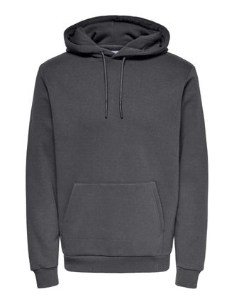 Only & Sons Herren O&S Weicher Kapuzen Pullover Basic Sweatshirt Hoodie Jumper Sweater ONSCERES, Farben:Grau, Gr&ouml;&szlig;e Pullover:XXL