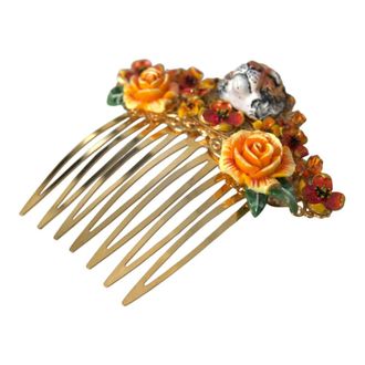 Dolce & Gabbana Femme, Accessoires, Multicolore, Taille: ONE Size Cristal Léopard Floral Peigne