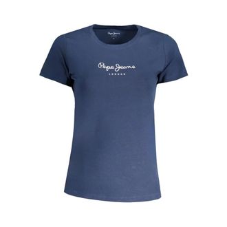 Pepe Jeans London Blauer Baumwoll Logo Print T-Shirt - - Tops - Damen - Blau - XL