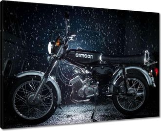 Generic Gemälde auf Leinwand gedruckt Wandbild Dekor 70 x 50 cm Schwarz Simson in the rain No. H10095M_PC1G