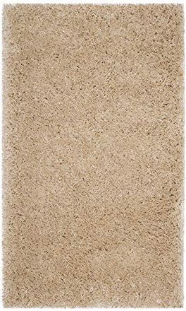 Safavieh Zottelig Teppich für Wohnzimmer, Esszimmer, Schlafzimmer - Polar Shag Collection, Kurzer Flor, Hell beige, 122 X 183 cm