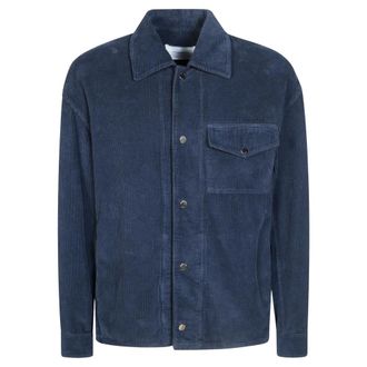 Paolo Pecora Samt-Hemd - - Shirts - Herren - Blau - M