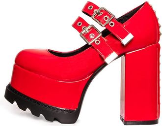 Lamoda Damen Entitled Extreme Court Shoe, Red Patent, 40 EU