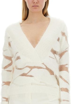 Tom Ford Angora Blend V-Neck Sweater - Ivory