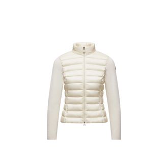 Moncler Moncler Cardigan Zipp&eacute; Matelass&eacute; En Laine, Femme, Blanc, Taille: Xs