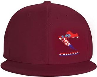 Generic Drapeau De La Croatie Carte De La Croatie Homme Femme Strapback Cap L&egrave;g&eacute;re Casquette De Baseball Snapback Snapback Chapeau pour Sport Camping Adulte