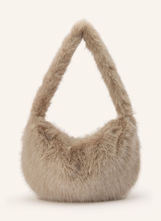 Mrs & Hugs Mrs & Hugs Schultertasche Aus Kunstfell beige