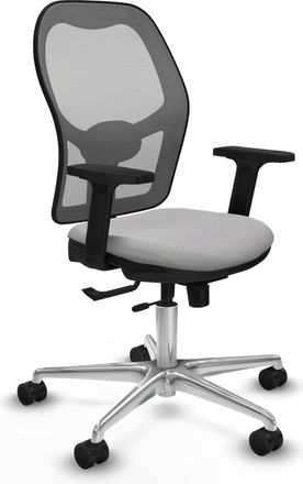 Piqueras y Crespo Schreibtischstuhl mit 2D-Armlehnen, h&ouml;henverstellbare Lendenwirbelst&uuml;tze, ausgestattet mit Syncro/Traslack und Schaumstoff, Rollen 65 mm, Nylon, Grau/