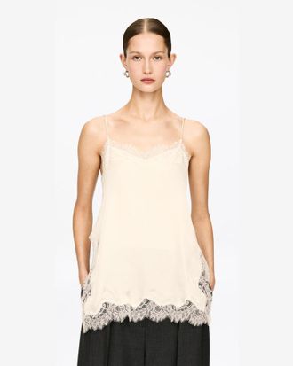 Arket Tr&auml;gertop Mit Spitze -Beige