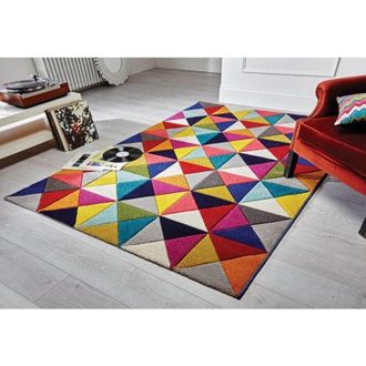 Flair Rugs Flair Rugs - Tapis géométrique pour salon design multicolore Samba Multicolore 120x170