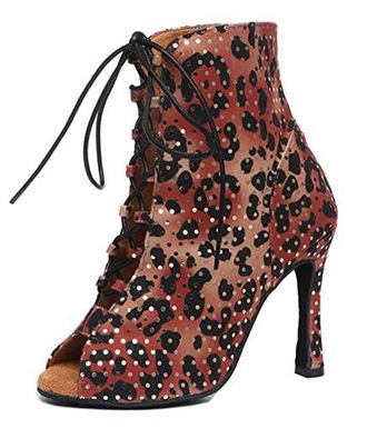 Minitoo Femme Chaussures Danse Bottes Paillettes Party Soiree Sandals Chaussure L562 Marron EU 36