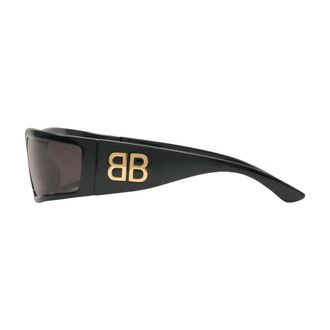 Balenciaga Unisex Bb0458s-001 Rectangular Acetate Sunglasses Black