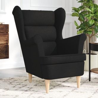 vidaXL Vidaxl - Fauteuil relax noir 74x84x100 cm - Tissu 100% polyester - Accoudoirs &agrave; 63 cm - Charge max 110 kg - Design &eacute;l&eacute;gant pour espaces de loisirs