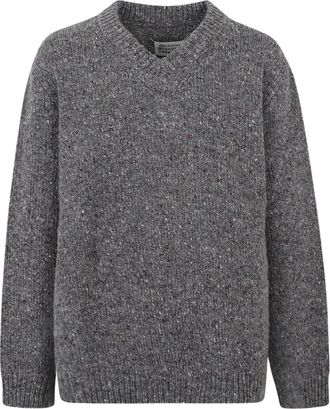 Maison Margiela Homme, Pulls, Gris, Taille: XL Pull col en V