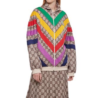Gucci Multicolour Chevron Supreme Monogram GG Jacket Size S