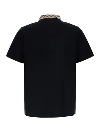 Burberry Mens Polo Shirt Evan Black Cotton T-Shirts And Polos
