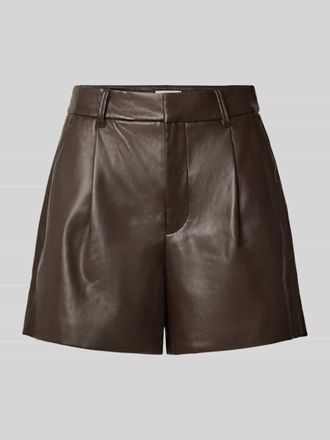 Only Relaxed Fit Shorts mit Bundfalten in Lederoptik LEA