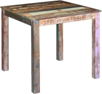 Les Tendances Table de cuisine bois de r&eacute;cup&eacute;ration lion 80 cm