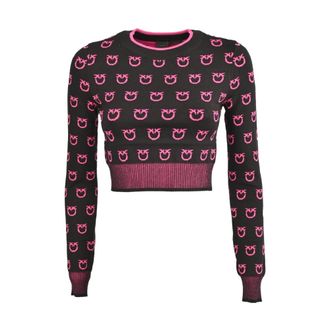 Pinko Monogram Crop Pullover - - Knitwear - Damen - Mehrfarbig - L