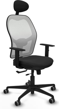 Piqueras y Crespo Jorquera Schreibtischstuhl mit 1D-Armen, h&ouml;henverstellbarer Lendenwirbelst&uuml;tze und festem Kopfteil, ausgestattet mit Syncro/Traslack und injiziertem S