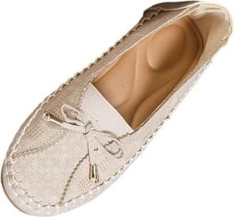 Generic Mocassins larges pour femme avec noeud - Chaussures plates &agrave; bout rond - Tendance - Respirantes - L&eacute;g&egrave;res - Confortables - D&eacute;contract&eacute;es - &Agrave; enfiler -