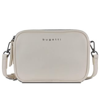 Bugatti Almata kleine Schultertasche Damen, Umh&auml;ngetasche aus hochwertigem Kunstleder, beige