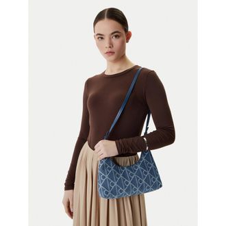 Calvin Klein Handtasche Calvin Klein Emblem Aop Denim Shoulder Bag LV04F3431G Blau