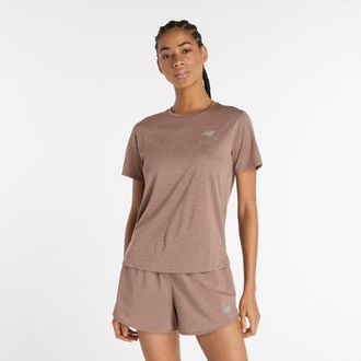 New Balance Femme Athletics T-Shirt en Vert, Poly Knit, Taille XL