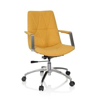 hjh OFFICE 670985 Siège de Bureau SARANTO II Tissu, Fauteuil pivotant, Chaise, Moutarde