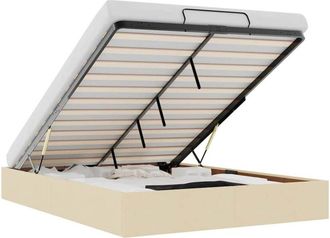 vidaXL Ottoman-Bett ohne Matratze Creme 140x190 cm Stoff vidaXL