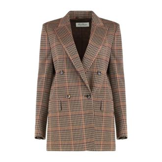 Max Mara Femme, Vestes, Multicolore, Taille: 36 FR Blazer crois&eacute; pied-de-poule