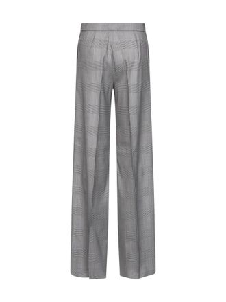 Max Mara Glen Plaid Virgin Wool Trousers - Gray