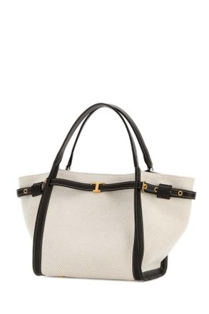Tod's Womens Shopping Tote White Fabric