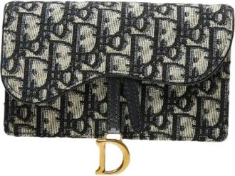 Dior Sac bandouli&egrave;re Oblique en toile Dior doccasion - Femme - Pre-owned - Bleu - Taille: ONE Size