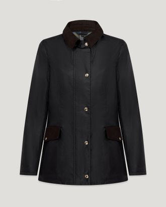 Belstaff Veste Burghley Pour Femme Coton Cir&eacute; Noir Eu 36