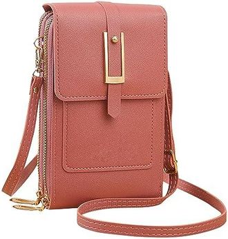 Generic Petit sac &agrave; bandouli&egrave;re pour t&eacute;l&eacute;phone portable &agrave; &eacute;cran transparent multifonction pour femme - Sac vertical pour cosm&eacute;tiques (PK2, taille unique)