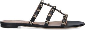 Valentino Garavani Rockstud Sandalen mit drei Riemen - Schwarz